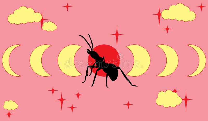 Playful Composition of Ant in the Sky. Background Flag Template. Stock ...