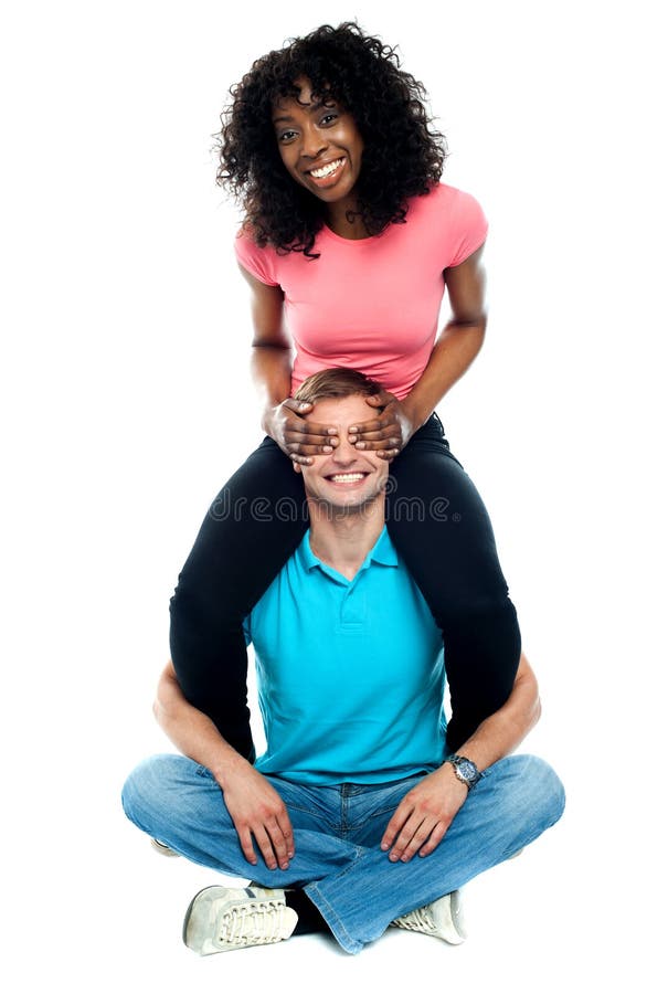 Playful Couple Enjoying in Sea Stock Photo - Image of outdoors, copy ...