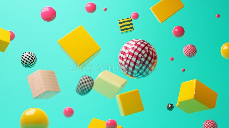 Playful and Creative Abstract Backgrounds with Bright Geometric 3D ...