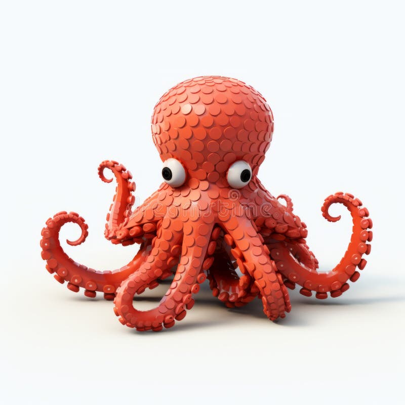 Playful and Creative 3d Cartoon Octopus Model Stock Illustration ...