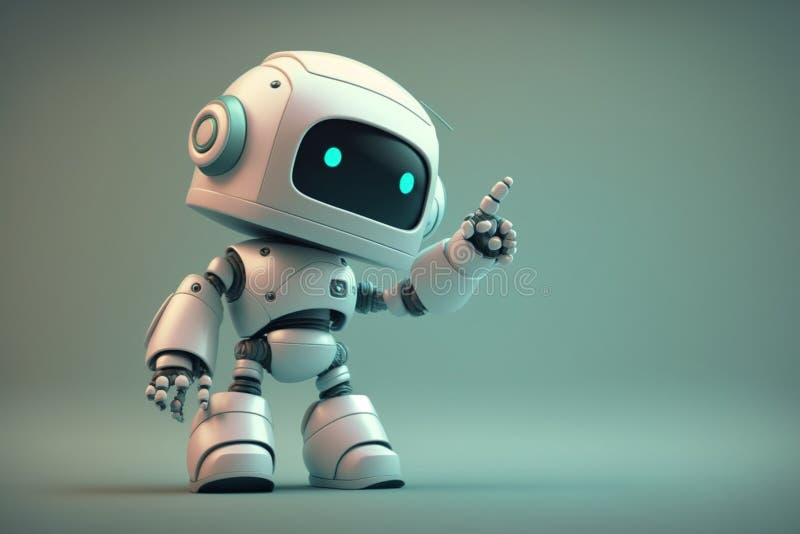Playful Cute and Happy Toy Robot Android 3d Rendering. Ai Generated ...