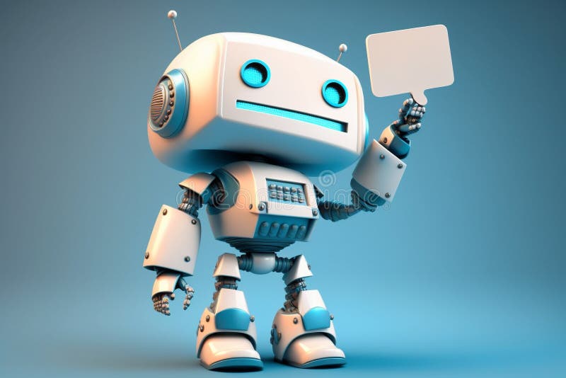 Playful Cute and Happy Toy Robot Android 3d Rendering. Ai Generated ...