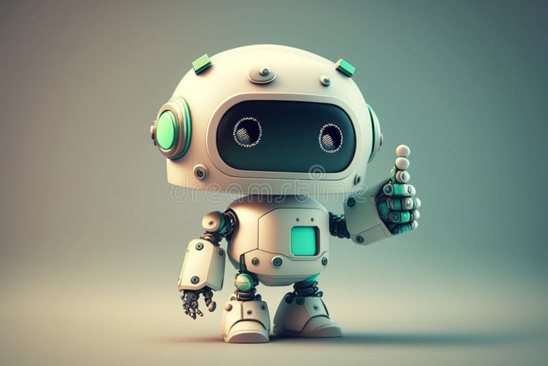 Playful Cute and Happy Toy Robot Android 3d Rendering. Ai Generated ...