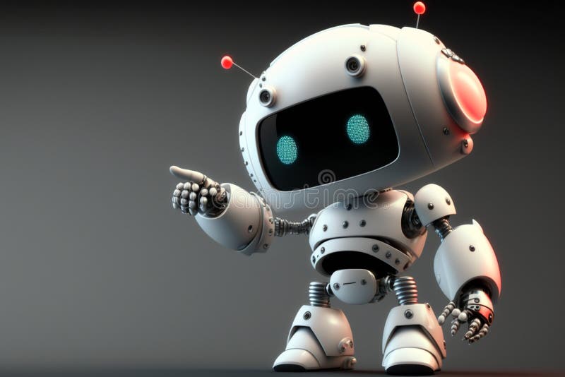 Playful Cute and Happy Toy Robot Android 3d Rendering. Ai Generated ...