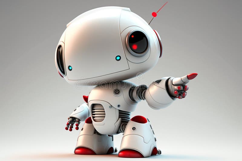 Playful Cute and Happy Toy Robot Android 3d Rendering. Ai Generated ...
