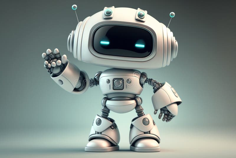 Playful Cute and Happy Toy Robot Android 3d Rendering. Ai Generated ...