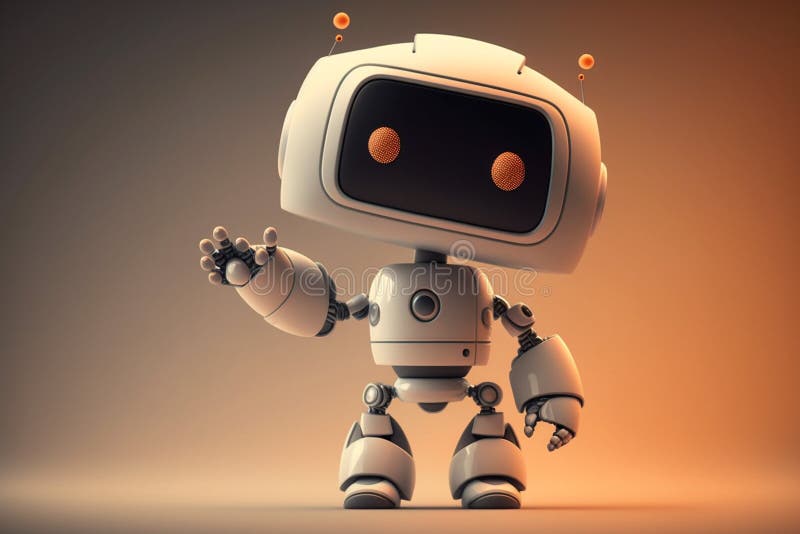 Playful Cute and Happy Toy Robot Android 3d Rendering. Ai Generated ...