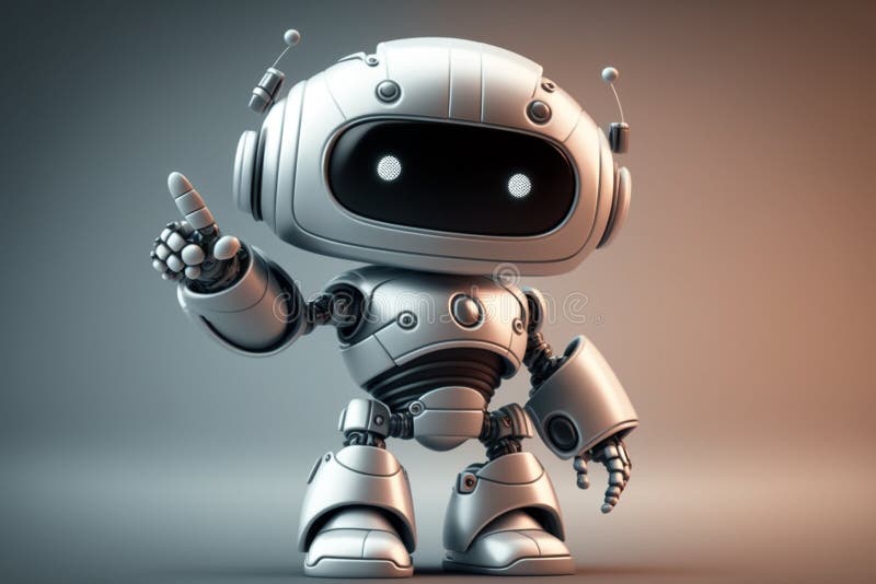 Playful Cute and Happy Toy Robot Android 3d Rendering. Ai Generated ...
