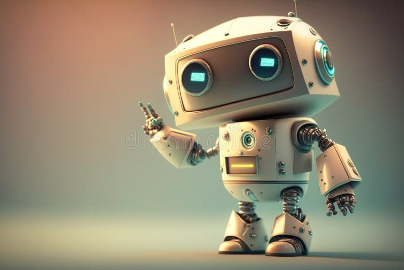 Playful Cute and Happy Toy Robot Android 3d Rendering. Ai Generated ...