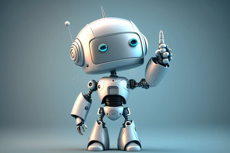 Playful Cute and Happy Toy Robot Android 3d Rendering. Ai Generated ...