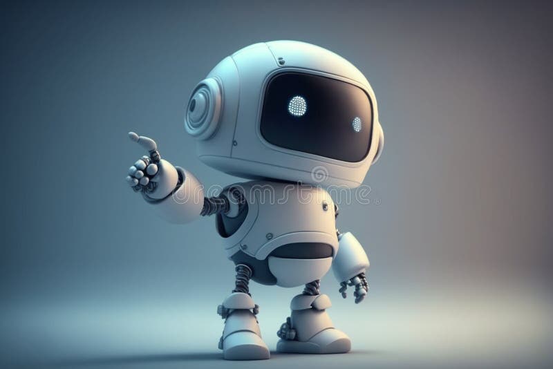 Playful Cute and Happy Toy Robot Android 3d Rendering. Ai Generated ...