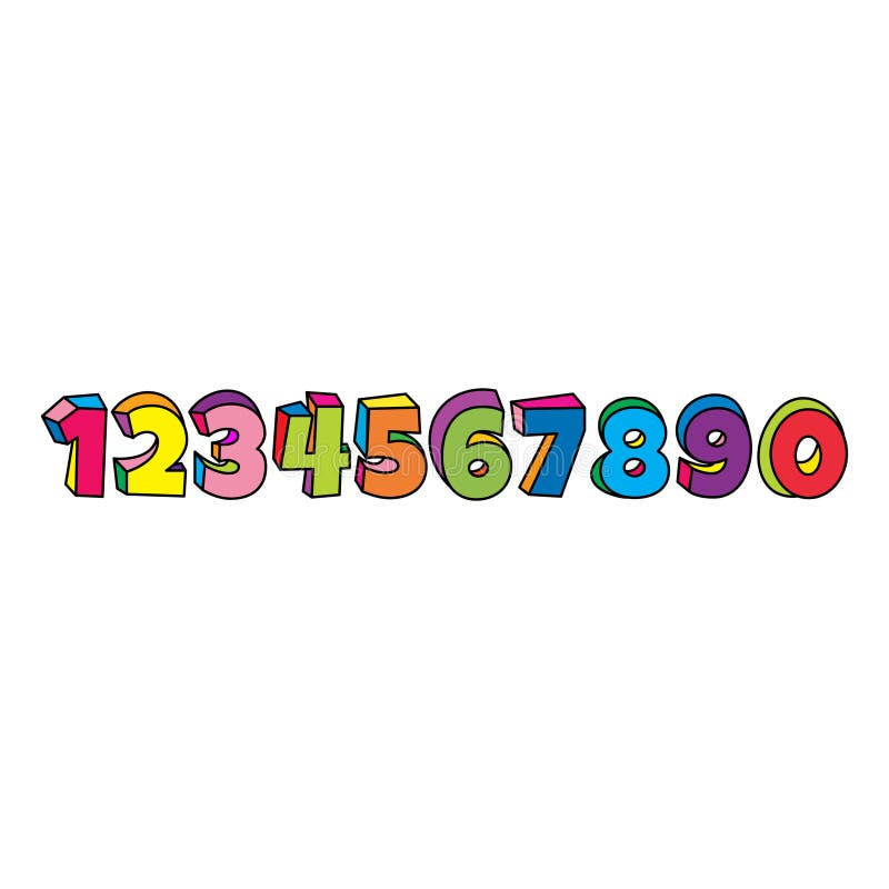 Playful 3D Colorful Cartoon Numbers Design Vector Stock Vector ...