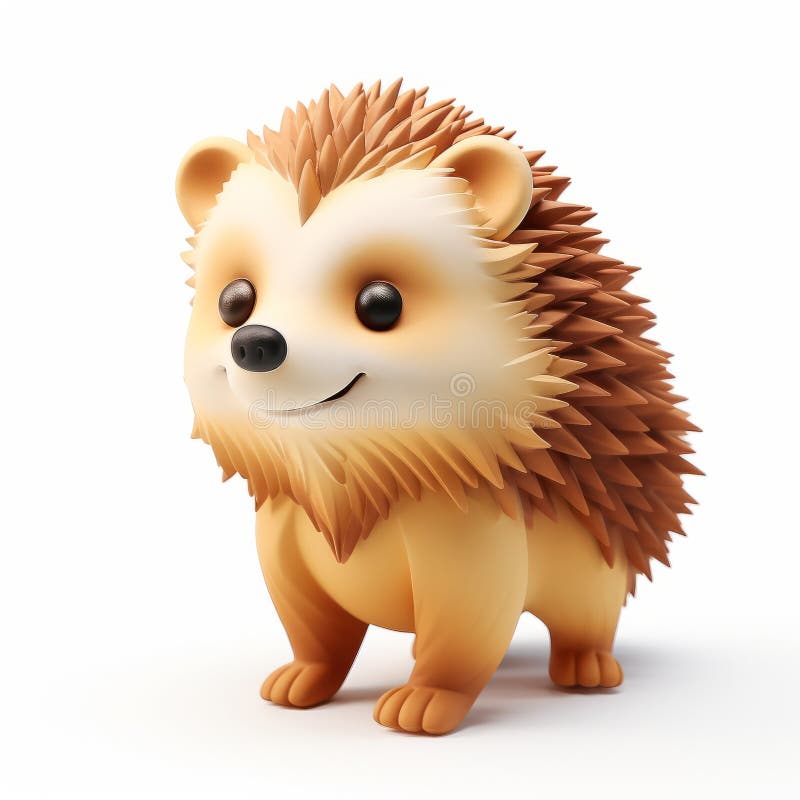 Playful 3d Render of Hedgehog: Chibi Cartoon Character Design Stock ...