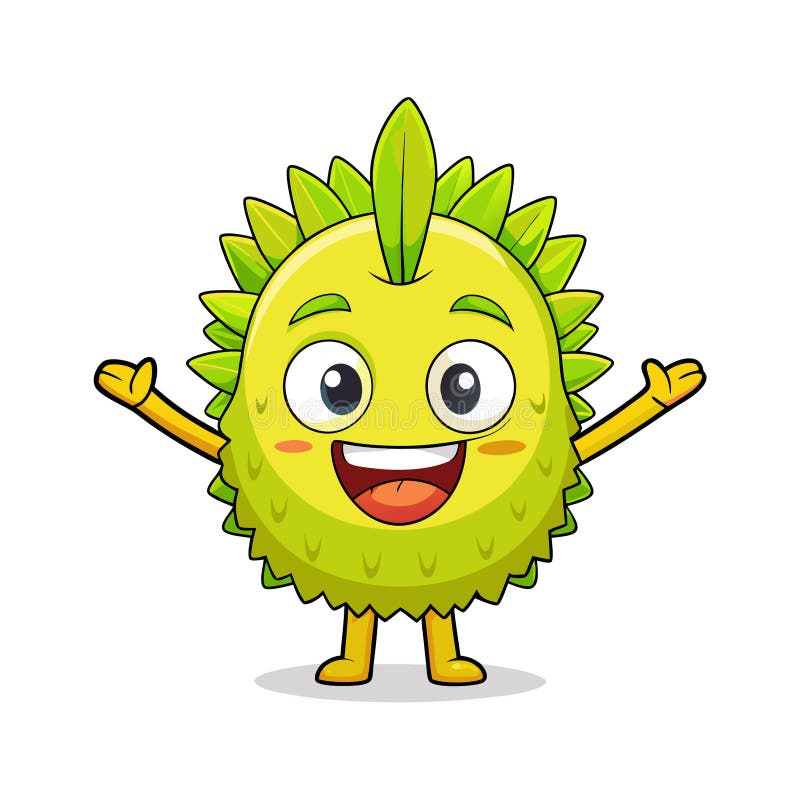 Playful Delighted Jackfruit Cartoon Character Stock Vector ...
