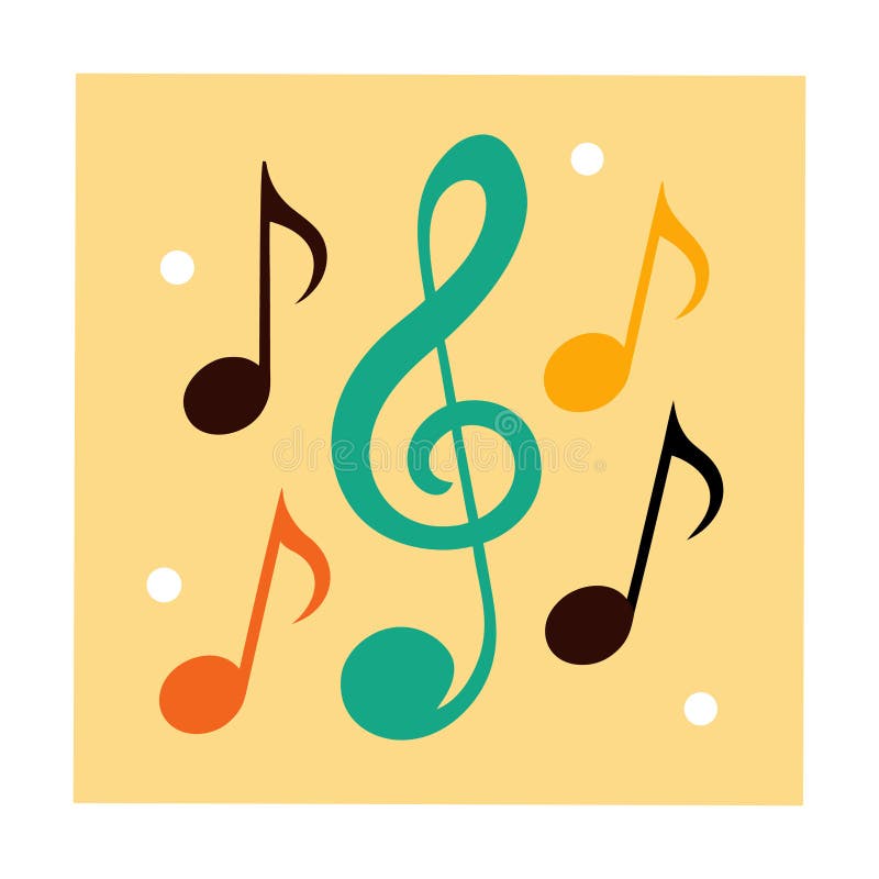 Whimsical Pattern with Jumping Eighth Notes and Trebles Stock ...