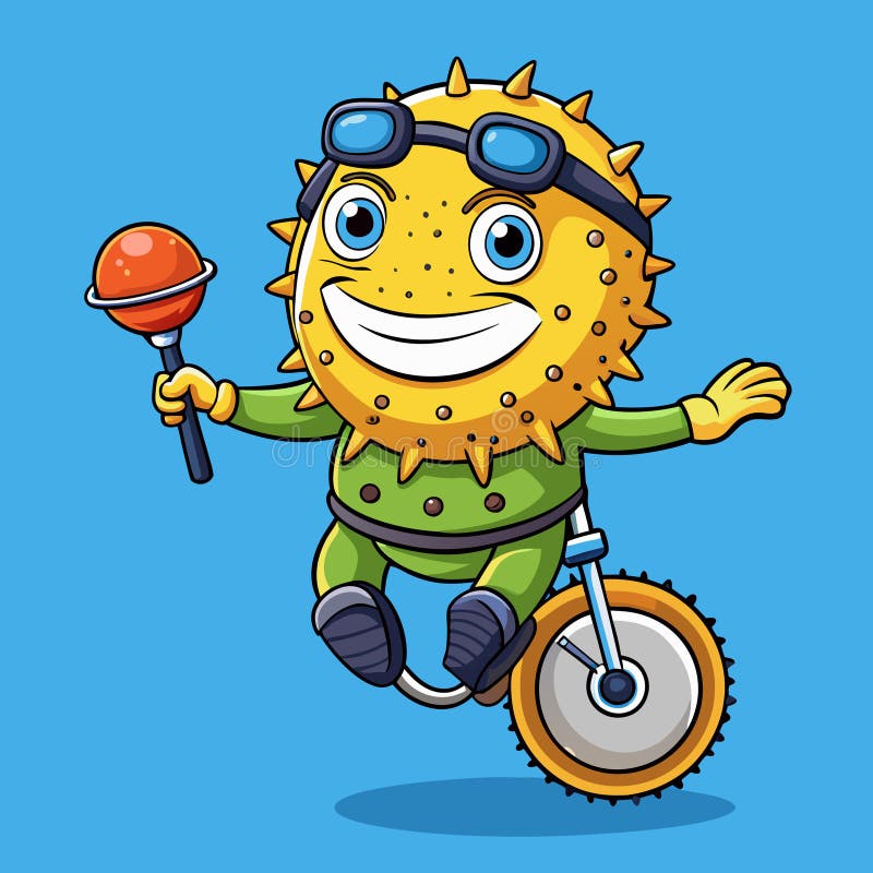 Playful Diver Performs Circus Act with Puffer Fish and Unicycle Stock ...