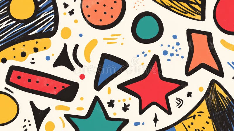 A Playful Doodle Art Header Showcasing Different Shapes and Textures ...