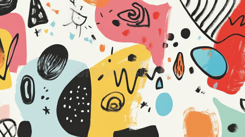 A Playful Doodle Art Header Showcasing Different Shapes and Textures ...