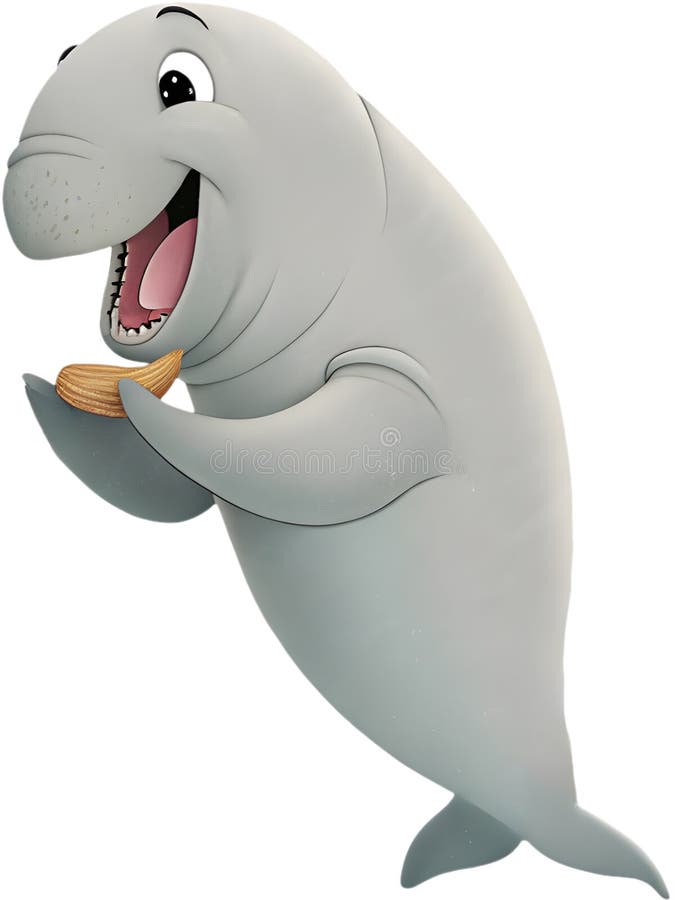 Cute Dugong Cartoon Character, Perfect for Ocean-themed Illustrations ...