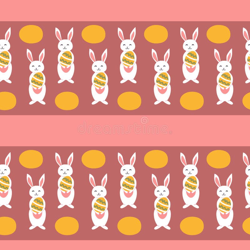 Playful Easter Bunny Pattern with Eggs for Holiday Design Stock Vector ...