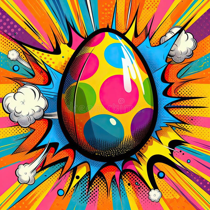 Playful Easter Egg Explosion with Clouds Stock Illustration ...