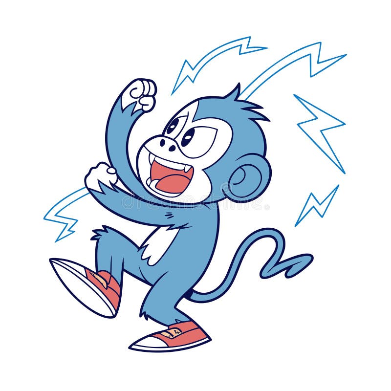 Electric Monkey Cartoon Vector NFT Design Stock Vector - Illustration ...