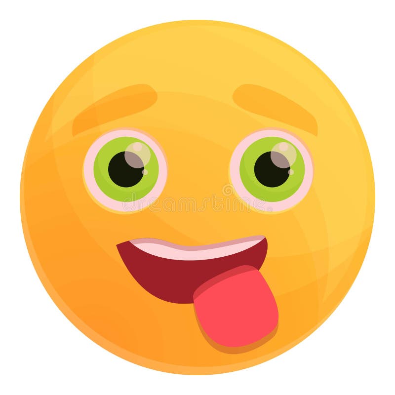 Playful Emoticon Smiley Cartoon Jokingly Stuck Out Its Tongue Stock ...