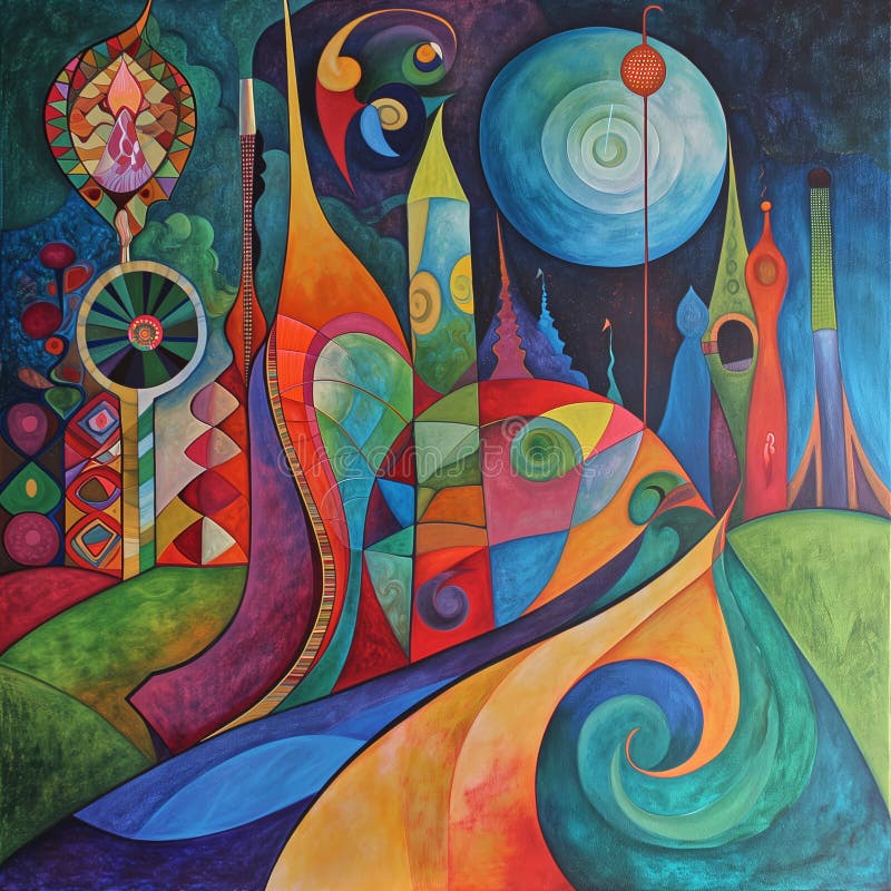 A Playful Exploration of Abstract Shapes and Symbols Stock Illustration ...