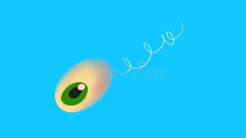 A Playful Eye Falling Out on a Spring on a Blue Screen. Stock Video ...
