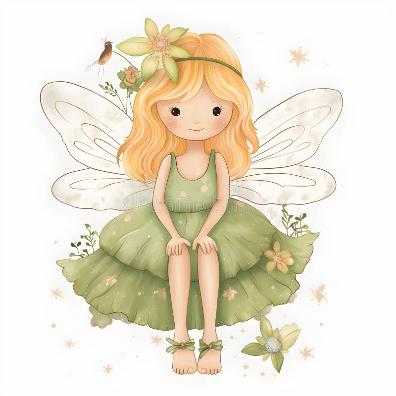Playful Fairy Sprite Vector Stock Illustration - Illustration of white ...