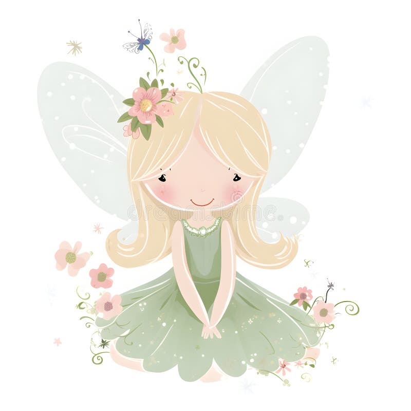 Playful Fairy Sprite Vector Stock Illustration - Illustration of white ...
