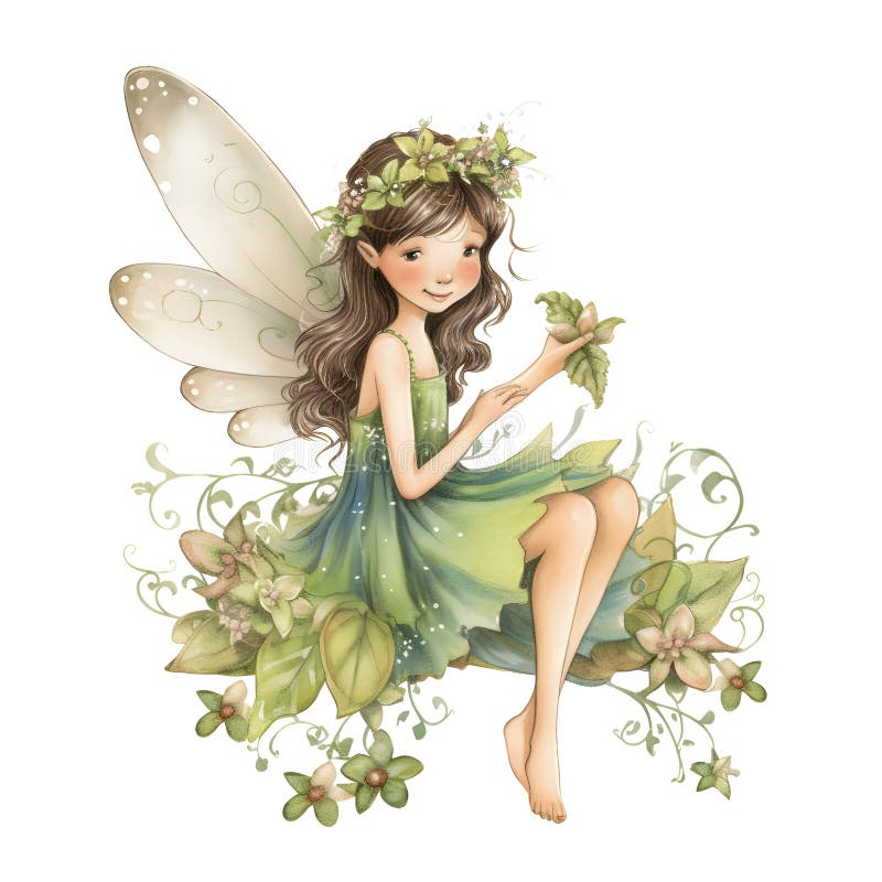Playful Fairy Sprite Vector Stock Illustration - Illustration of white ...