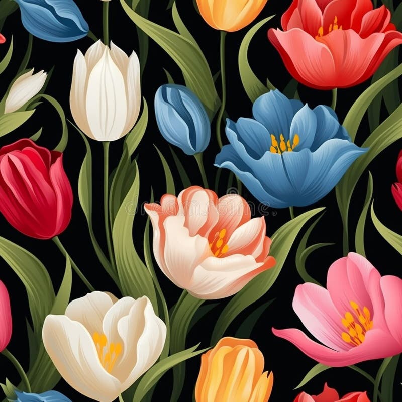 Playful Flower Pattern for Kids Designs Stock Illustration ...