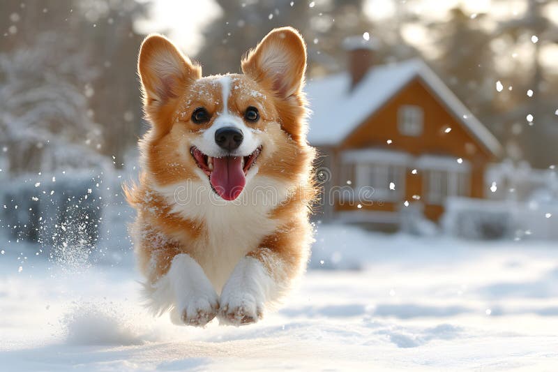 A Playful, Fluffy Dog with a Goofy Expression Joyfully Leaps through ...