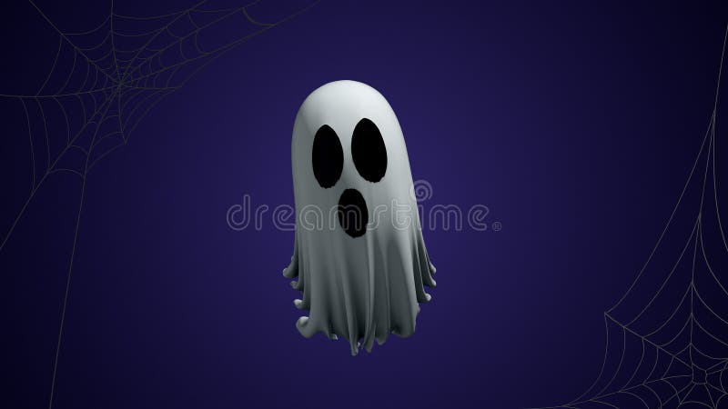 Ghost Halloween Spooky Surprise in Web Frame Stock Illustration ...