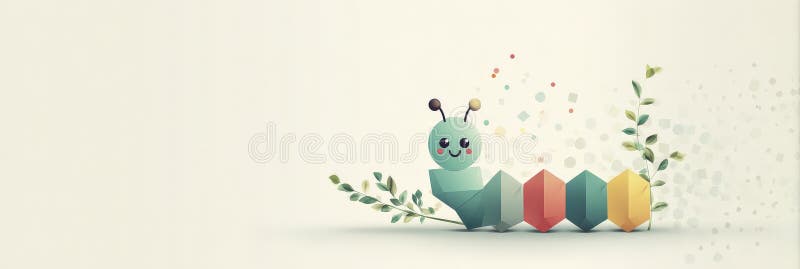Playful Geometric Caterpillar Illustration Stock Illustration ...