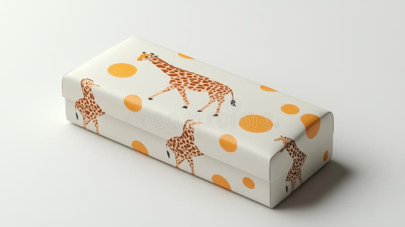 Playful Giraffe Gift Box with Polka Dots Generative AI Stock ...
