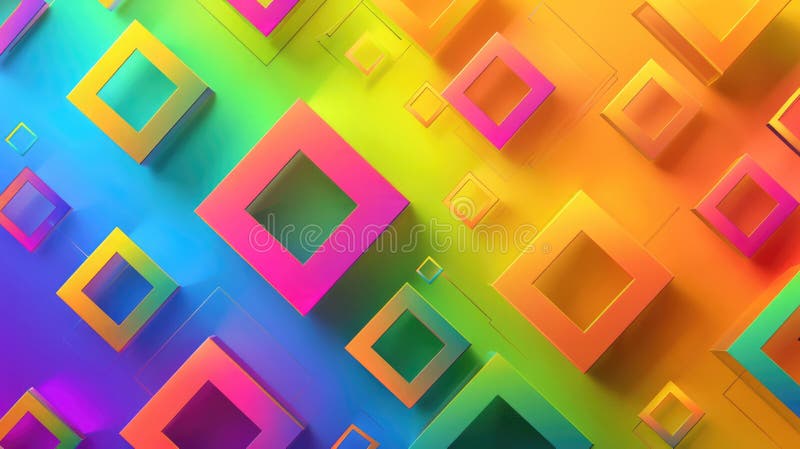 Playful Gradient Background with Rainbow Colors and Abstract Squares ...