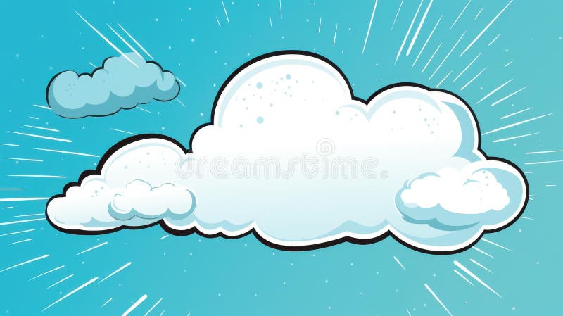 Playful Handdrawn Comic Speech Bubble on a Blue Background for Creative ...