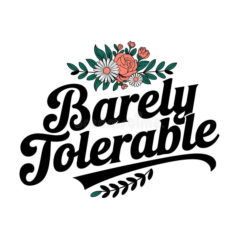 Humorous Floral Typography stock vector. Illustration of elegant ...