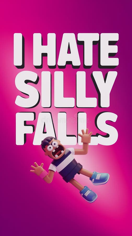 A Playful and Humorous Poster about Falling Down Stock Illustration ...