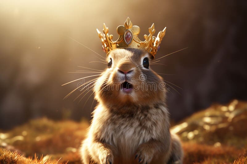 Playful Illustration of a Rabbit Wearing a Crown Stock Illustration ...