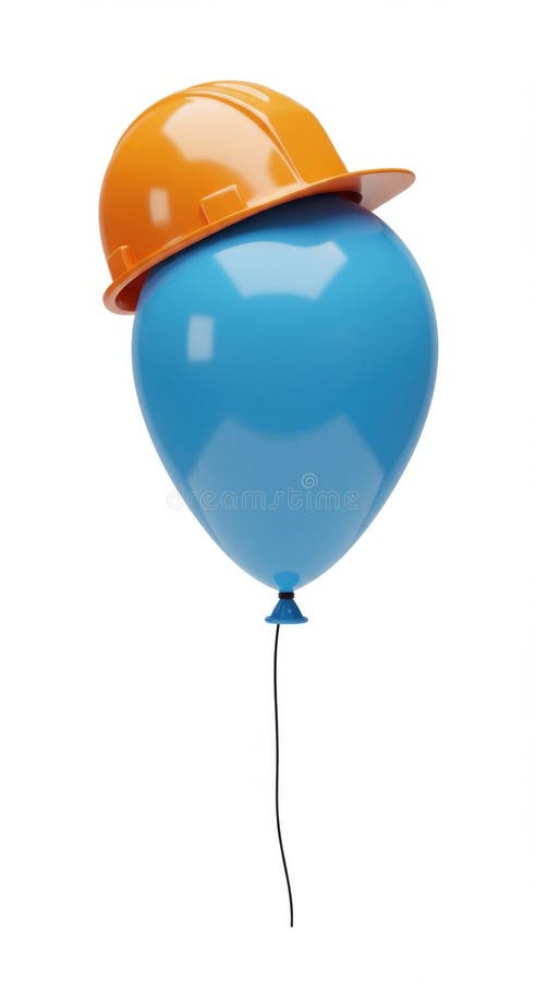 Playful Image of a Balloon Dressed for Work or Safety Stock ...