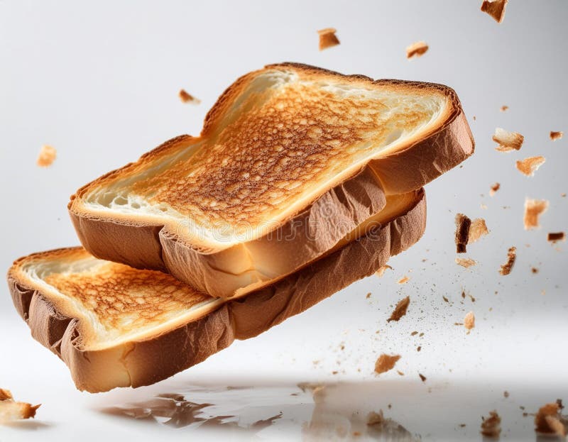 Floating Toast on White Surface Stock Illustration - Illustration of ...