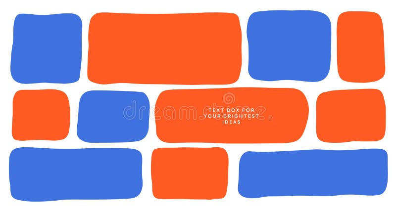 Playful Irregular Text Box Frame Vector Set in Crayon Style. Colorful ...