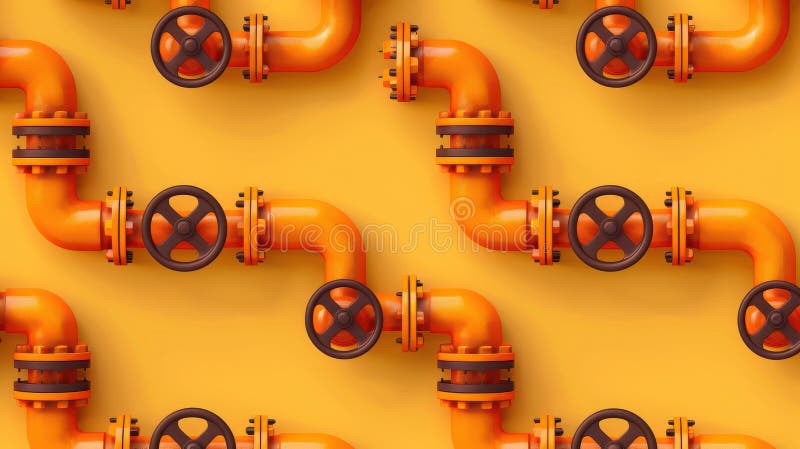 A Playful Isometric Cartoon Showing a Pipeline System in a Fun ...