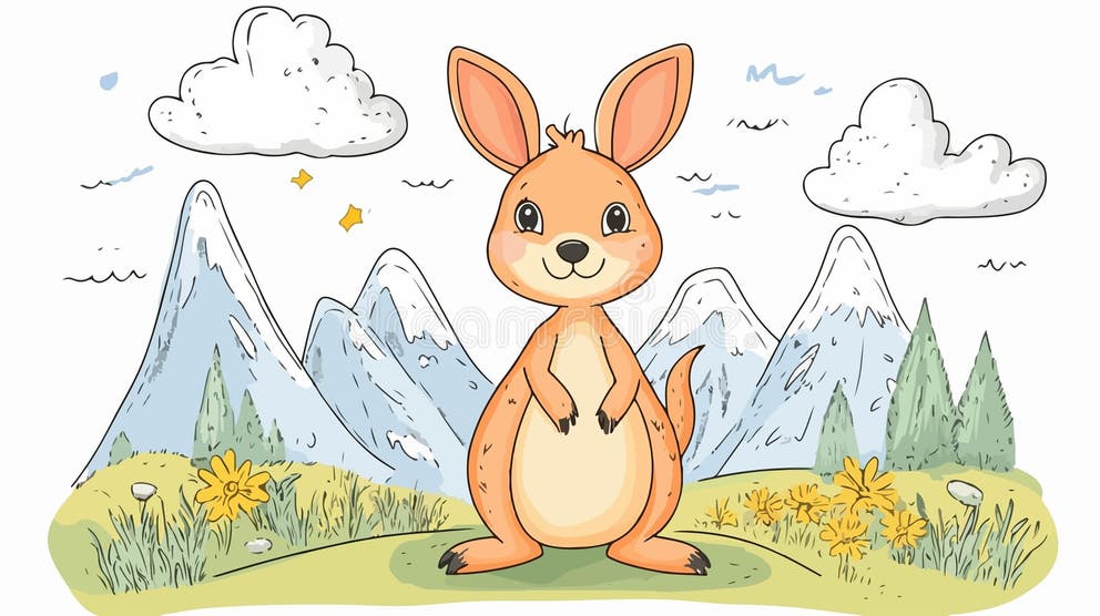 Playful Kangaroo Kindergarten Pose Stock Vector - Illustration of ...