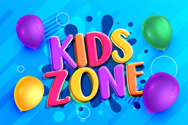 Playful Kids Fun Zone Banner for Children Activity Stock Illustration ...