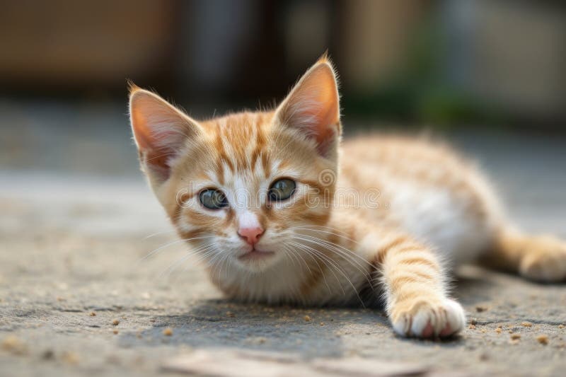Playful Kitten Rolling and Tumbling on the Ground Stock Illustration ...