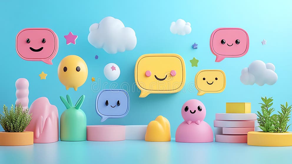 Playful Language Learning Poster Featuring Colorful Speech Bubbles and ...